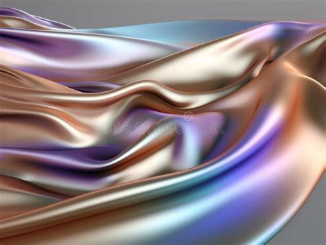Abstract Wave Surface Texture Metallic Character 3d Render Fabric Stock