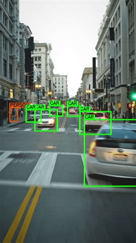 Autonomous Driverless Car Driving Through Crowded Stock Footage Video