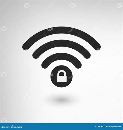 Creative WiFi Locked Stock Vector Illustration Of Lock 46085220