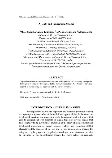 Pdf Λr Sets And Separation Axioms