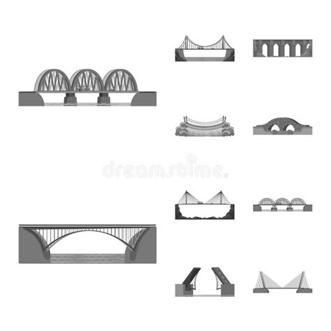 Isolated Object Of Design And Construct Logo Set Of Design And Bridge Stock Symbol For Web