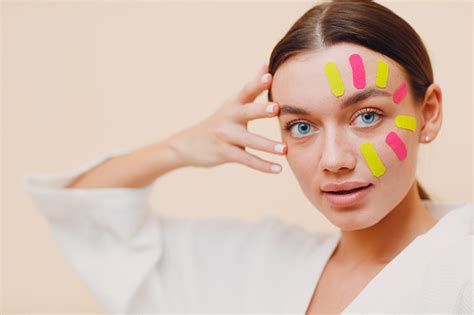 얼굴에 테이프 리프팅 트리트먼트를 적용 아름다운 여자 20 24세에 대한 스톡 사진 및 기타 이미지 20 24세 가꿔주기 건강관리와 의술 Istock