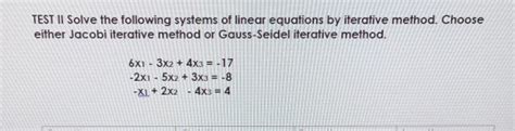 solved test ii solve the following systems of linear