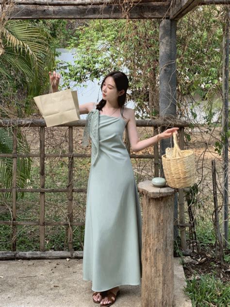 롱원피스휴가룩바캉스룩드레이핑셔링레이어드데일리데이트룩클래식모던심플 위시 나시 롱 원피스 에이블리