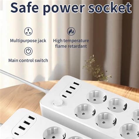 Jual Smartcom ~ Terminal Colokan Listrik 3 Usb 6 Socket 1 Type C Power Strip Socket Listrik Stop