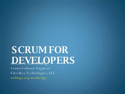 Scrum For Developers Ppt