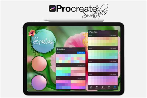 Spring Swatches For Procreate By FaeryDesign TheHungryJPEG