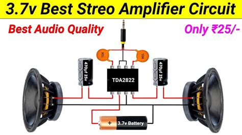 how to make powerful streo amplifier using tda2822 ic tda2822