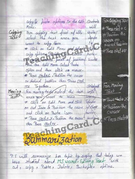 Microsoft Ms Word Text Editing Lesson Plan