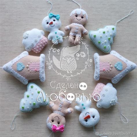 Набор ёлочных игрушек из фетра в интернет магазине на Ярмарке Мастеров Елочные игрушки