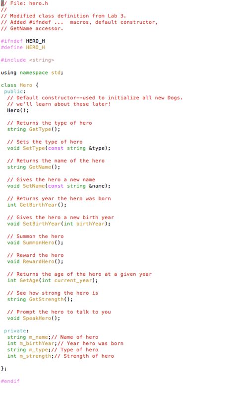 Solved Making A Class In C Fill Out The Blanks By Chegg