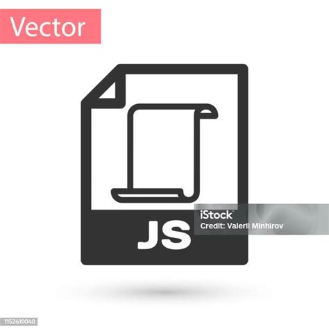 灰色 Js 檔文檔圖示下載在白色背景上隔離的 Js 按鈕圖示js 檔符號向量插圖向量圖形及更多javascript圖片