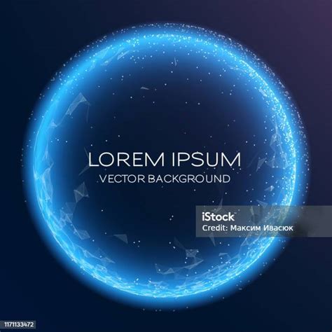 검은 배경에 추상 벡터 다채로운 메쉬 구체입니다 빅 데이터 플렉서스 에펙 미래 벡터 그림입니다 점과 선이있는 디지털 배경 인텔리전스 인공 테크놀로지에 대한 스톡 벡터 아트