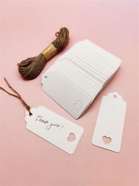 50pcs Solid Color T Tag With Rope Tag Size For T Custom Hang