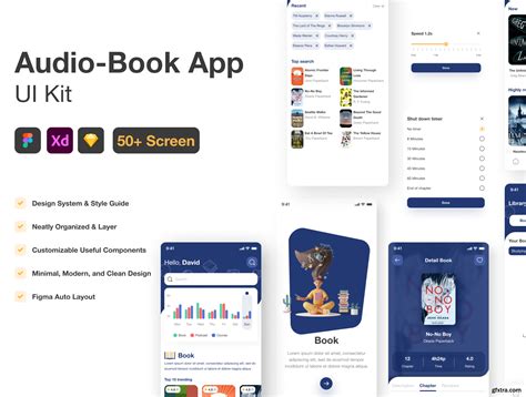 audio book and ebook mobile app ui kit gfxtra