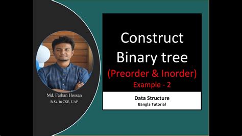 construct binary tree from preorder and inorder example 2 data