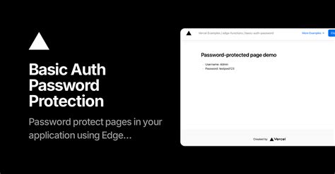 Basic Auth Password Protection Vercel