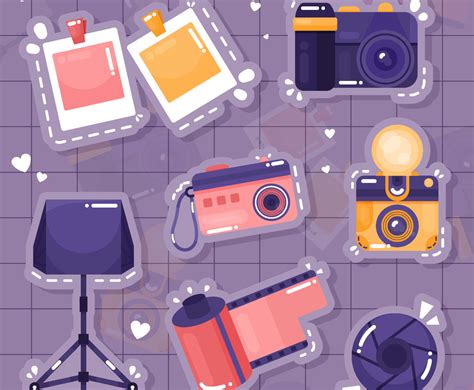 Photography Sticker Set Vector Art And Graphics