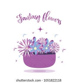 Background Purple Fantasy Flowers Vector Illustrationtamplate Stock