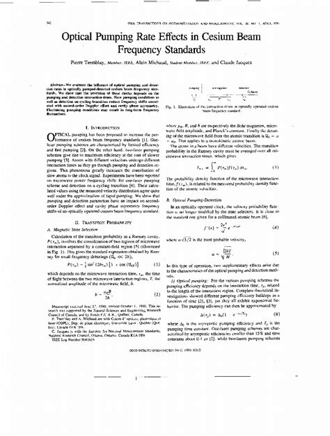 Optical Pumping Rate Effects In Cesium Beam Frequency Standards Ieee Journals And Magazine