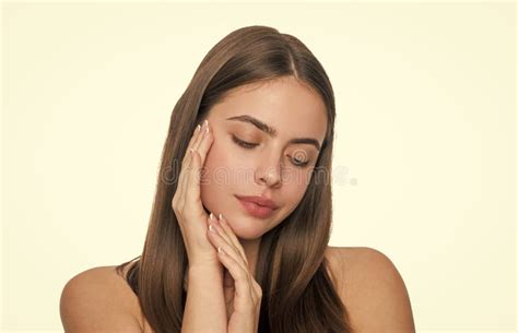Smooth And Soft Female Skin Woman Touch Face Young Girl With Bare