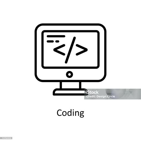 코딩 벡터 개요 아이콘 디자인 그림입니다 흰색 배경에 클라우드 컴퓨팅 기호 Eps 10 파일 0명에 대한 스톡 벡터 아트 및 기타 이미지 Istock