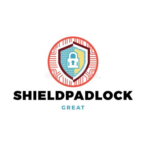 Shield Padlock Icon Logo Design Template Stock Vector Illustration Of