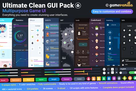Ultimate Clean GUI Pack Unity AssetStore Price Down Information