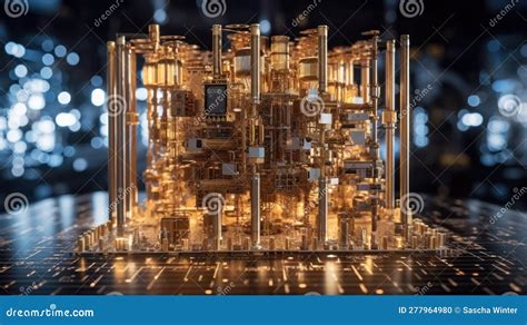 Quantum Unleashed The Principle Of A Quantum Computer Stock Illustration Illustration Of