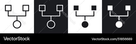 Code Fork Icon Set In Black And White Filld Vector Image