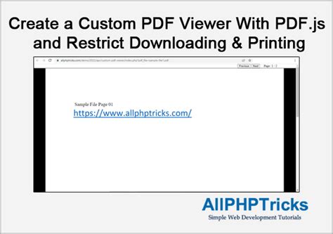 Create A Custom PDF Viewer With PDF Js And Restrict Downloading Printing All PHP Tricks