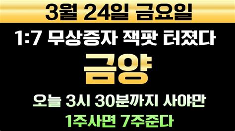금양 🚨긴급속보🚨17 무상증자 터졌다 오늘 3시30분까지사야만 1주사면 7주준다 무조건 쓸어담아라 강원에너지 에코프로비엠 지엔원에너지 대보마그네틱 금양 박순혁이사