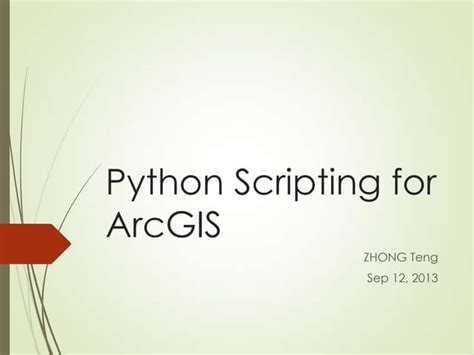 Python Scripting For Arcgis Pptx Programming Languages Computing
