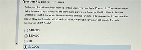 solved question 7 3 ﻿points ﻿savedarthur and rachel have