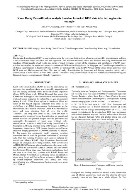 Pdf Karst Rocky Desertification Analysis Based On Historical Disp