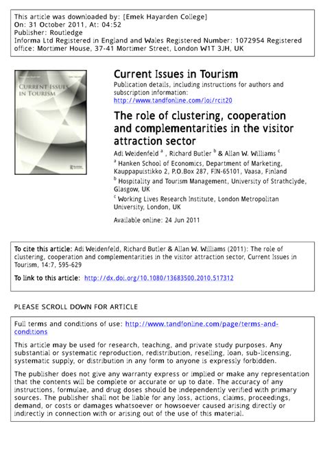 Pdf The Role Of Clustering Cooperation And Complementarities In The