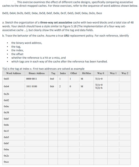 Solved This Exercise Examines The Effect Of Different Cache Chegg