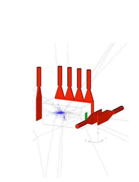 A Simulation Of A Secondary Particle Cascade Produced By 4 Gevc
