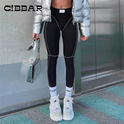 Cibbar 여성용 요가 레깅스 피트니스 운동 패션 펜슬 바지 푸시 업 조깅 바이커 패치워크 하이 웨이스트 카프리 Aliexpress