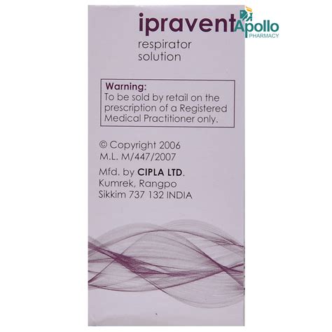 Ipravent Respiratory Solution 15 Ml Price Uses Side Effects