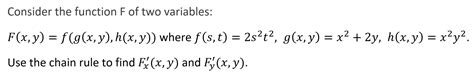 Solved Consider The Function F Of Two Variables Fxy