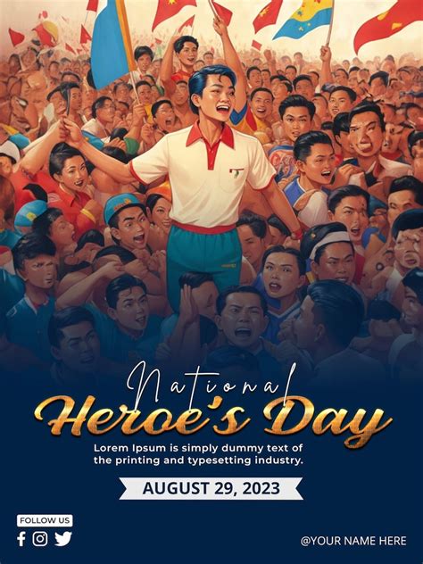 Premium Psd Psd Philippines National Heroes Day Poster Template
