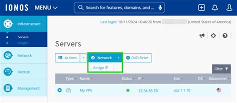 Assigning A New Additional Ip Address To A Server Vps And Migrated Cloud Servers Ionos Help
