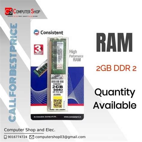 SDRAM Ram 2GB DDR2 DESKTOP 800MHz At 499 Piece In Surat ID 15525780248