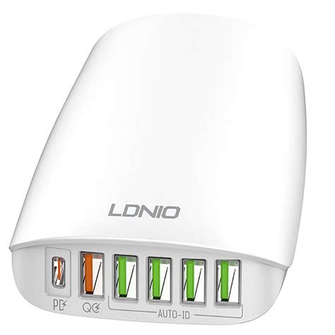 Ldnio A6573c Eu 65w Usb C Oplader M Kabel 1 5m 1xusb C 5xusb A 129 Dkk