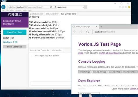Vorlon Js Test Your JavaScript Remotely NOUPE