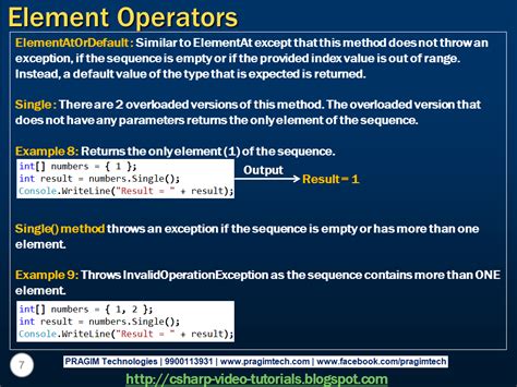 Sql Server Net And C Video Tutorial Part 20 Element Operators In LINQ