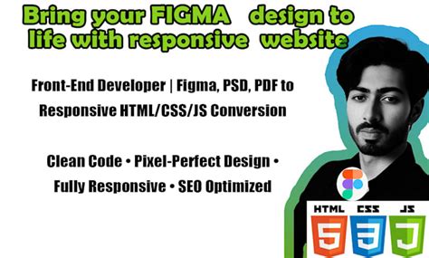 Convert Figma Psd Pdf To Html Css And Javascript By Itshayanfaisal