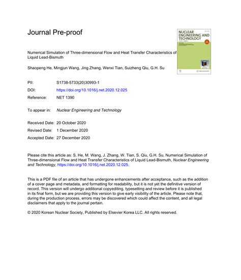 Pdf Numerical Simulation Of Three Dimensional Flow And Heat Transfer