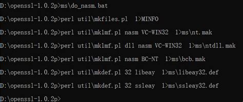 windows 编译 openssl 1 0 2p（libeay32 lib、ssleay32 lib）静态库 32 64、debug